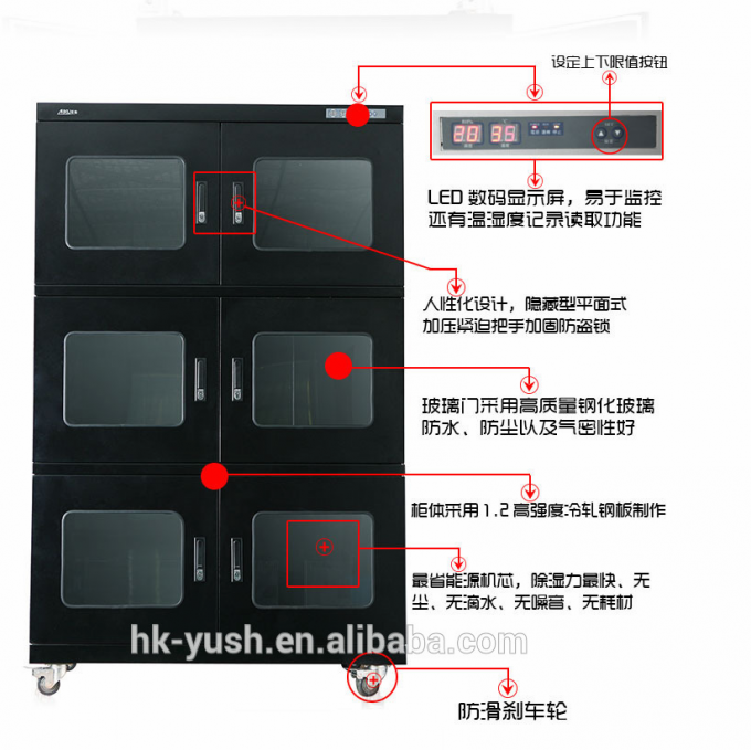 Ultra Low Humidity ESD Desiccant Dry Box For PCB Storage
